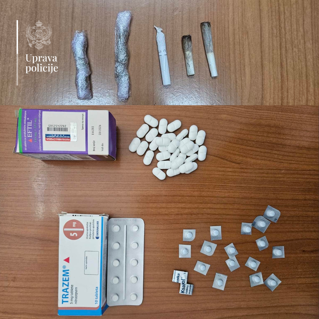 Berane: Oduzete tablete sa liste opijata i marihuana, procesuirane ...