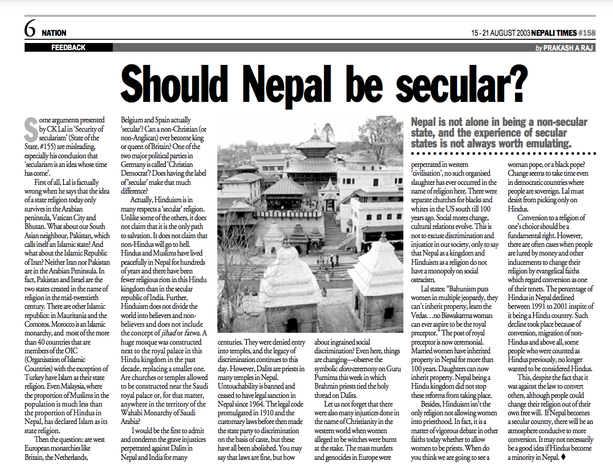 Secularism debate | Nepali Times